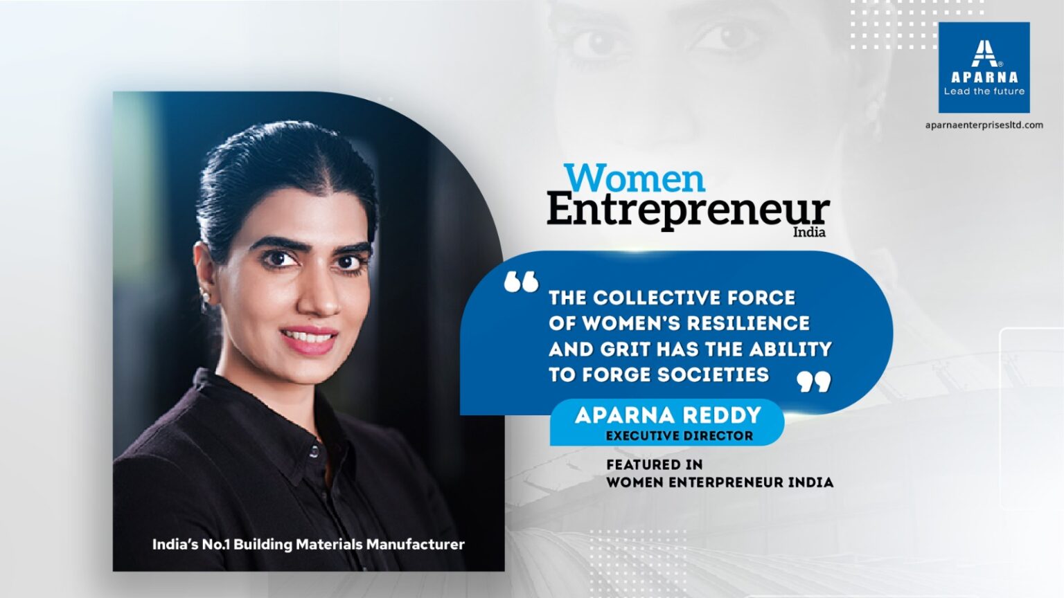 Progress with Passion, Ms Aparna Reddy’s Vision - Aparna Enterprises ...